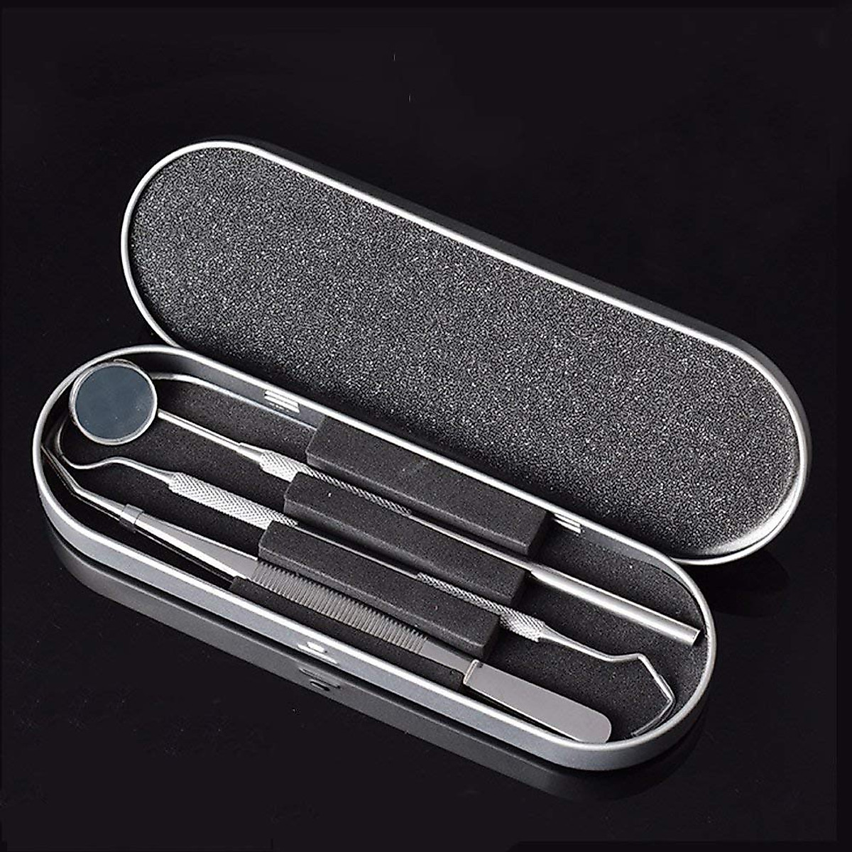 Dental Tools Kit, GDGY Stainless Steel Dental Scaler, Mouth Mirror, Tarter Scraper, Tooth Pick, Tweezers, Plaque And Calculus Remover Dentist Hygiene Instruments Set For Home & Pet Oral Use