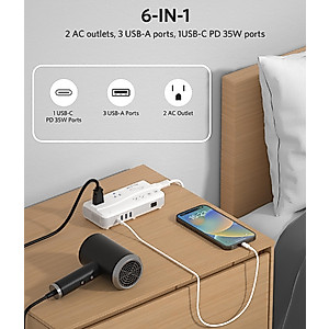 BESTEK Universal Travel Adapter Pure Sine Wave 220V to 110V Voltage Converter with 4 USB(1 PD35W) Charging and UK/AU/US/EU Worldwide Plug Adapter