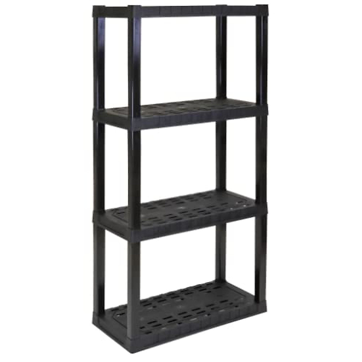 4-Shelf Adjustable, Heavy Duty Storage Shelving Unit (150 lbs Loading Capacity per Shelf), Organizer Rack, Black 56" H x 14" D x 30" W