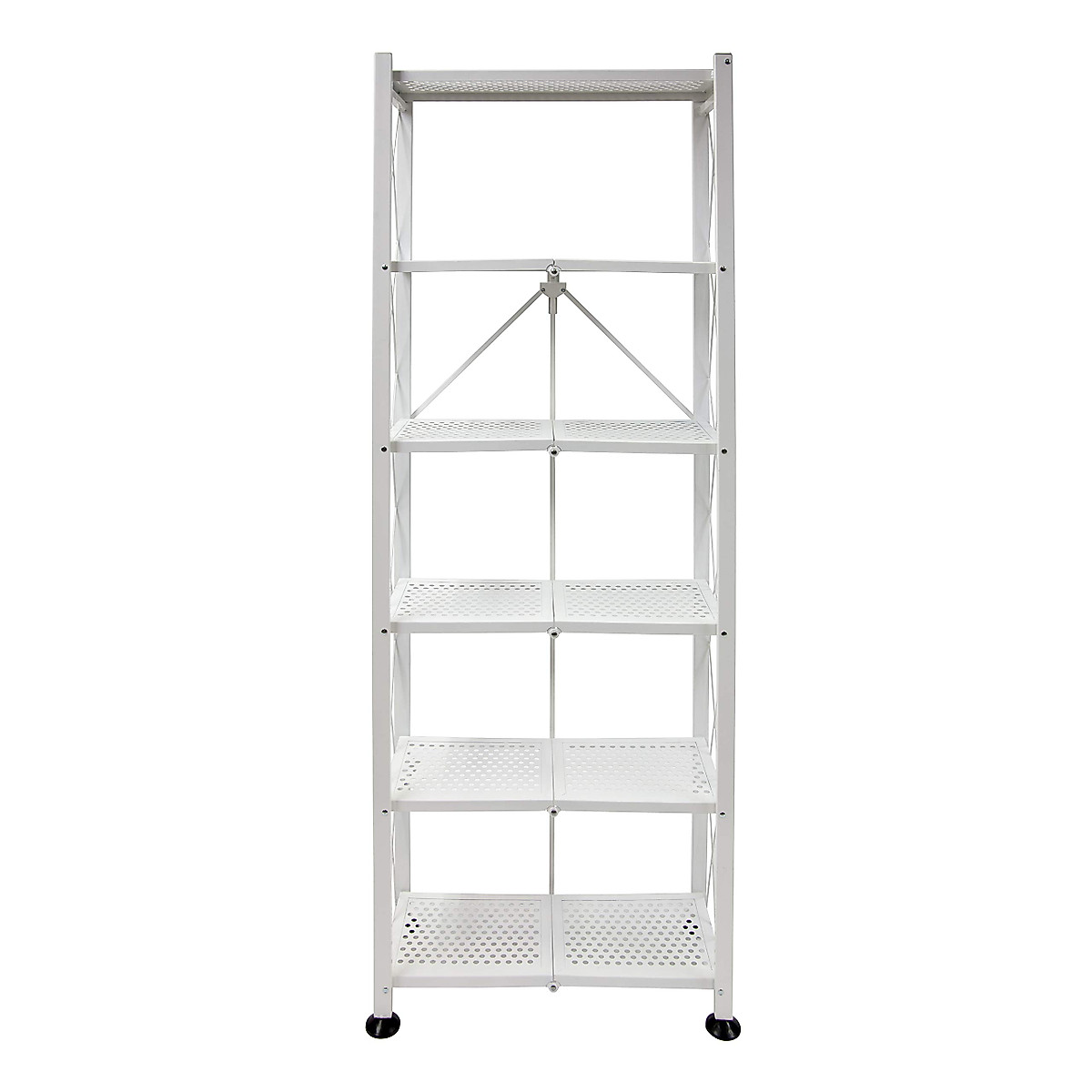 Origami 6-Tier Metal Storage Shelves with Durable Steel Frame and Easy Assembly for Home, Kitchen, and Garage Shelving, White