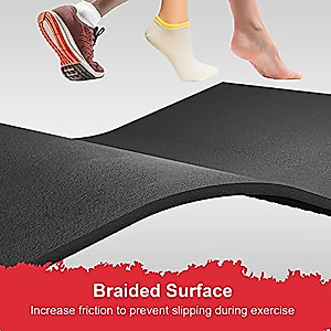 Elevens Large Exercise Mat 9 x 6 ft 7mm Thick Premium Ultra-Durable Non-Slip Workout Mat for Home Gym Flooring, Ideal for Cardio, Fitness, Non-Toxic, Non-Slip Barefoot Exercise Yoga Mat black