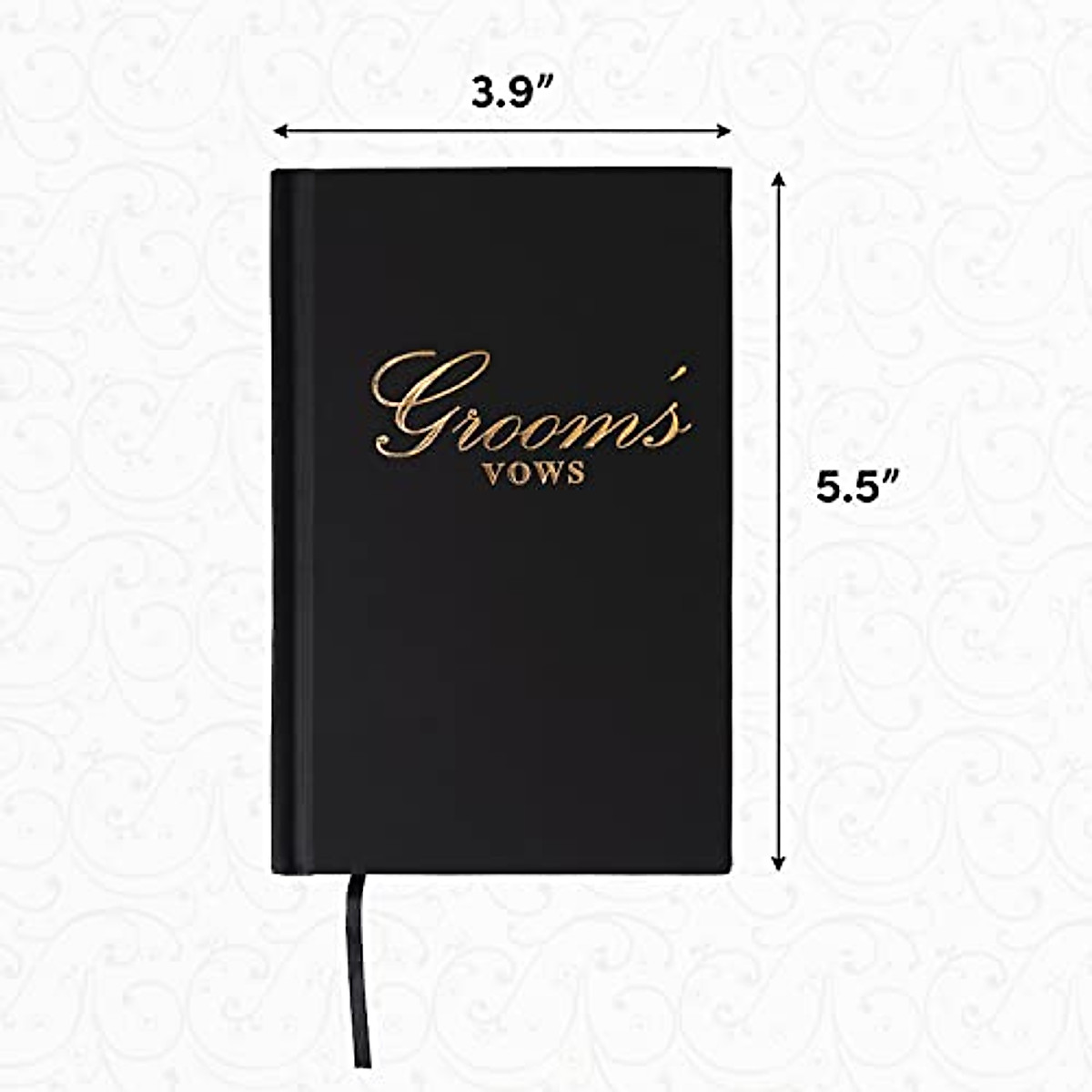 AERAI GROUP Vow Books, Wedding Vows Book - Bride and Groom Vow Book for Wedding - Wedding Booklets Black and Gold - Vow Journal 5.5 x 3.9 In with Box - Wedding Notebook - Bridal Shower & Vow Renewal