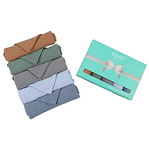 Kjuti Baby Muslin 100% Cotton Burp Washcloth - 4 Layer Hypoallergenic Saliva Soothe Face Washcloths - Burp Cloths 9x9 inch -Newborn Essentials -Burp Cloths for Baby Boy and Girl (ChromaBlend)