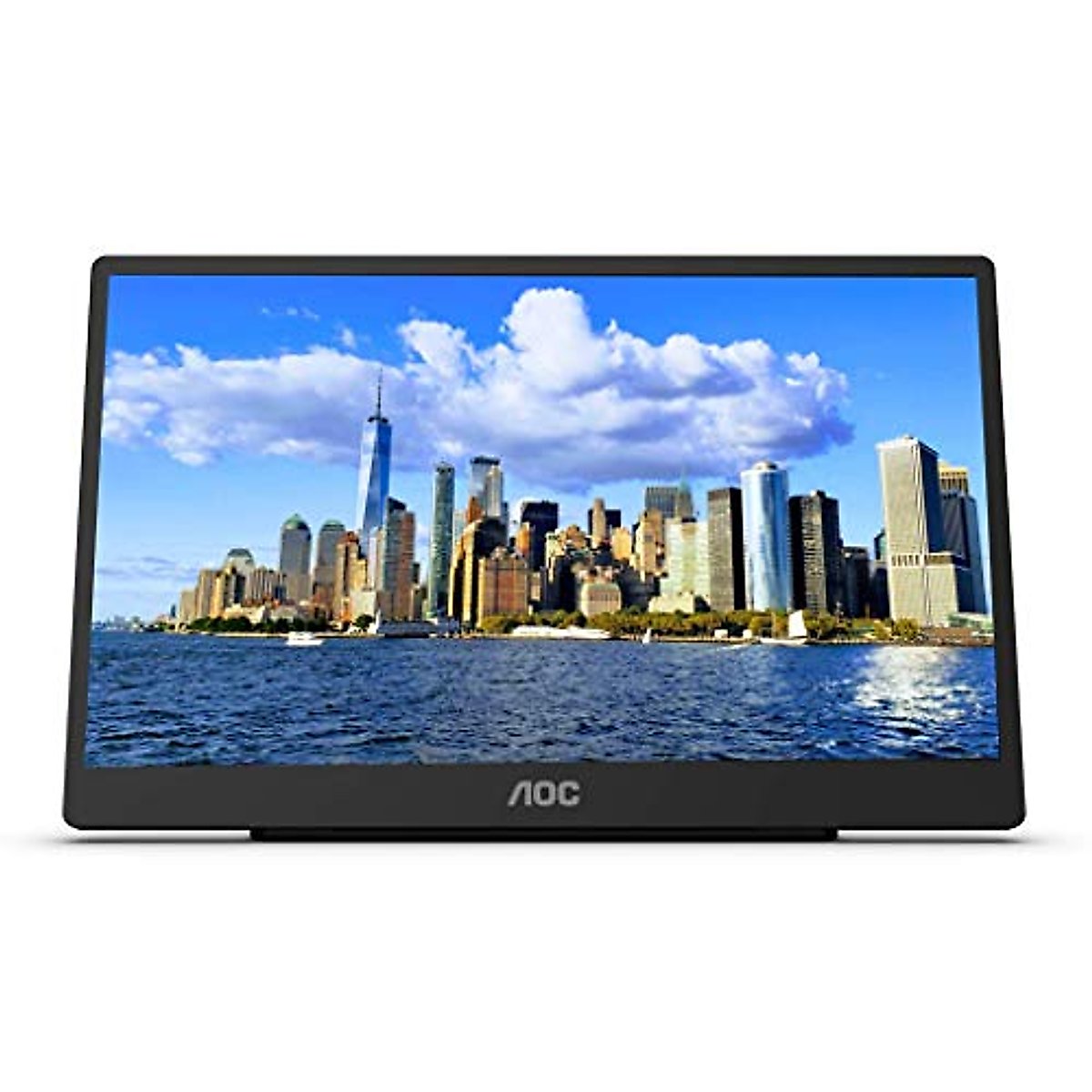 AOC 16T2 15.6" Full HD (1920 x 1080) Touch-enabled portable IPS monitor, USB-C and Micro HDMI inputs, Built-in battery, Stereo speakers, SmartCover, AutoPivot, VESA. For laptops, PC, Mac, consoles