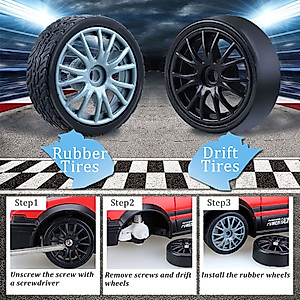 Remote Control Car RC Drift Car 2.4GHz 1:24 Scale 4WD 15KM/H High Speed Model Vehicle LED Lights Drifting Tire Racing Sport Toy Car for Adult Boy Girl Kid Gift 2Pcs Rechargeable Batterie