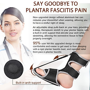 Plantar Fasciitis Night Splint, Adjustable Plantar Fasciitis Relief Splint Brace with Arch Support, Comfortable Night Splints for Plantar Fasciitis