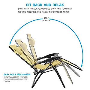 Sun-Ray 213076OVR1P Oversized Zero Gravity Chair, Taupe