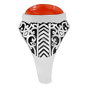 8,55 Cts Solitaire Natural Carnelian Ring 925 Silver Overlay Size 8 For Women, Orange Stone July Birthstone Ring Jewelry Gifts For Her