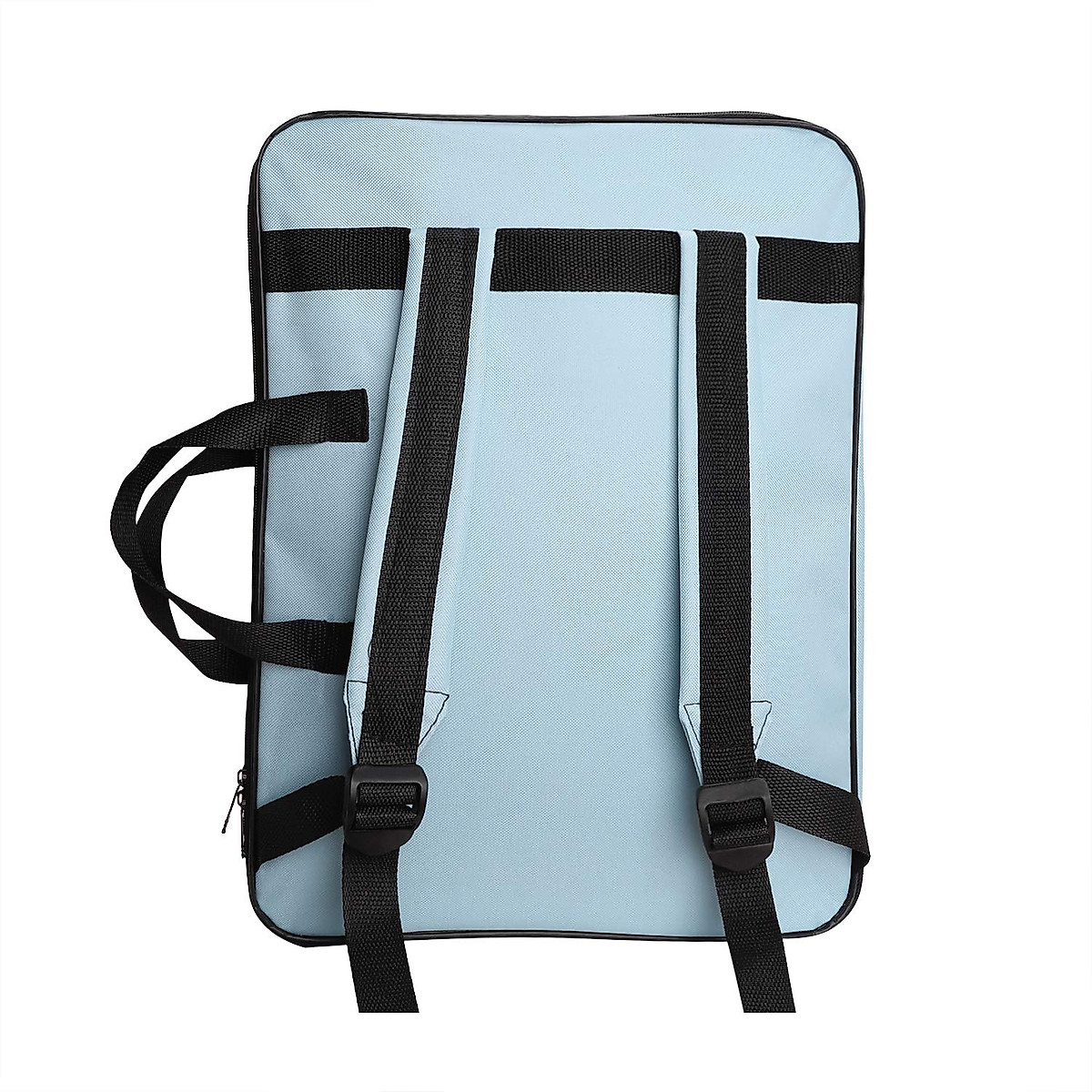 Water-Resistant Art Portfolio Bag Artboard Carrying Case Paint Drawing Sketch Pad Handheld Backpack Sketching Painting Pigment Storage Bag (Light Blue)