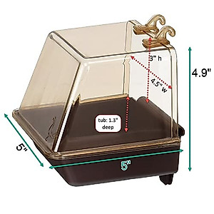 Penn-Plax Clip-On Bird Bath – Attaches to Most Birdcages – Perfect for Parakeets, Lovebirds, Parrotlets, Finches, Canaries, and Other Small Birds – Brown