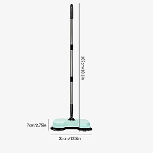 ZZKHGo 3 in 1 Sweeper Mop Vacuum Cleaner Hand Push Floor Cleaner - Hand Push Sweeper Household Lazy Suction Sweeper Cleaning Machine Floor Stall, Carpet Sweeper Cleaner for Home Office