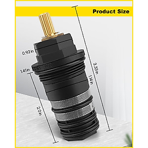 𝑼𝒑𝒈𝒓𝒂𝒅𝒆𝒅 94282000 Thermostatic Cartridge Fit for Hansgrohe Ecostat Showers, Fit for two-hole and three-hole thermostatic tub fillers, 3/4 Inch with Brass Stem