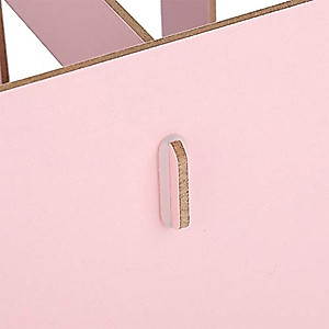 YOUTHINK DIY Desktop Bookshelves, Wooden Books DVD Placement Shelves Storage Shelves, Suitable for Students Children Adults (Light Pink)