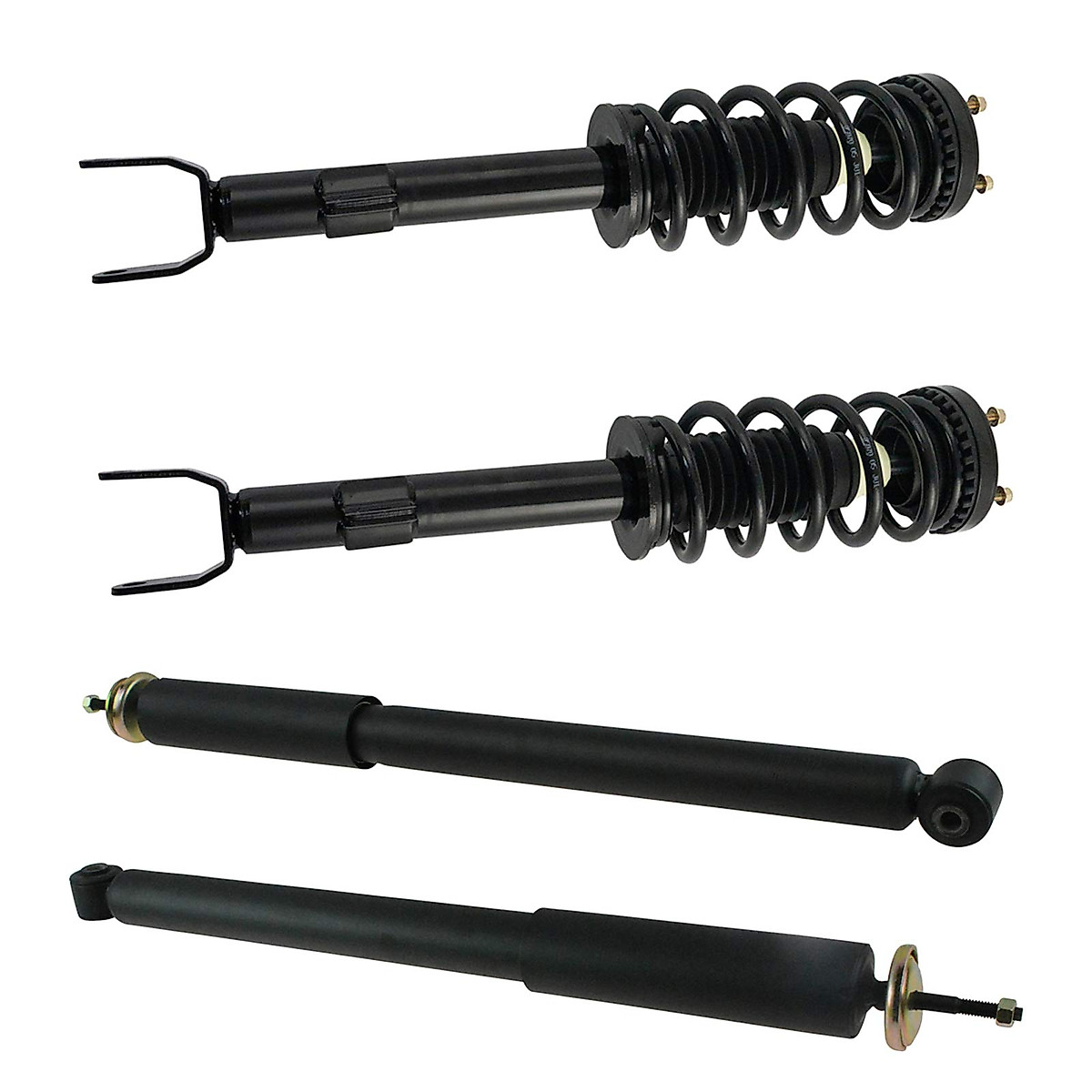 TRQ 4 Piece Front & Rear Strut & Spring Shock Absorber Kit Set for 2011-2012 Chrysler 300 Limited V6 3.6L / 2011-2017 Chrysler 300 C V8 5.7L / 2015-2017 Chrysler 300 Limited V6 3.6L / RWD Models