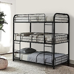 ACME Furniture Cairo Triple Bunk Bed, Twin, Sandy Black