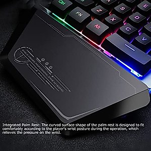 Dpofirs One-Handed Gaming Keyboard, 35 Keys Portable Mini Half Keypad, 6 Programmable Keys, Wireless RGB Mechanical Keyboard with Wrist Rest for PC Gamer