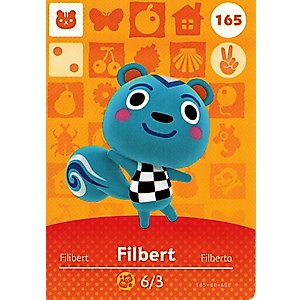 Nintendo Animal Crossing Happy Home Designer Amiibo Card Filbert 165/200 USA Version