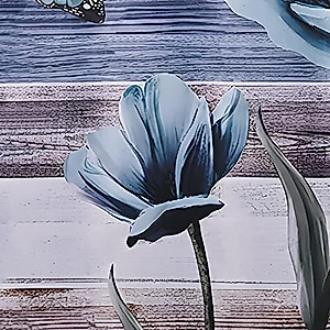 Cnayuep Shower Curtain, Farmhouse Shower Curtains for Bathroom, Rustic Shower Curtain Set Shower Curtains, Teal Floral Bathroom Shower Curtain Sets, Waterproof Bathroom Curtain Bathroom Decor 72"X72"