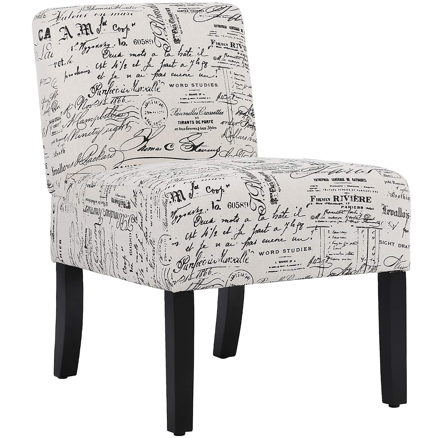 Modern Fabric Living Room Chairs with Solid Wood Legs Home Furniture (1, White)