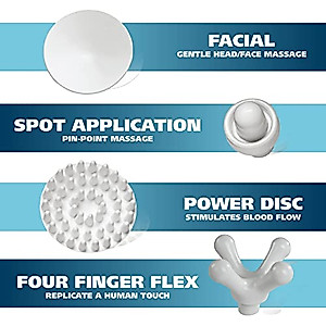 Wahl All Body Corded Light Soothing Vibratory Massager with 4 Attachment Heads - 2 Massaging Speeds - Massage Tools for Back, Foot, Neck, and Leg Massage – FSA Eligible - Model 4120-600