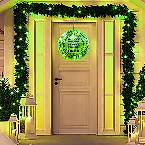 Capoda St. Patrick's Day Hanging Window Light Shamrock Decorations Irish May Your Blessing Light up Decor St. Patrick's Day Religious Christian Plaque Lucky Wishes Sign for Home Door Wall(Shamrock)