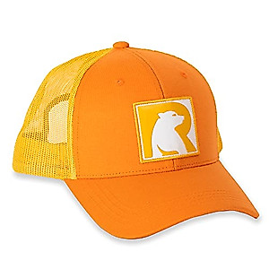 RTIC Bear Logo Trucker Hat, Breathable Mesh Back Adjustable Baseball Cap for Hiking, Fishing, Camping, Sports, Orange and Clementine