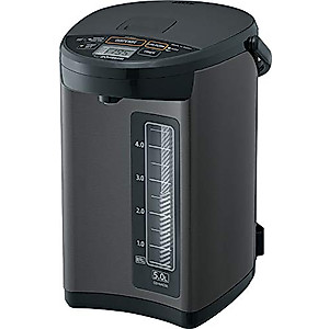 Zojirushi Pressure Induction Heating Rice Cooker & Warmer, 10 Cup, Stainless Black, Made in Japan and CD-NAC50BM Micom Water Boiler & Warmer, 5.0 Liter, Metallic Black