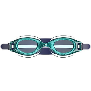 Speedo Unisex-Child Swim Goggles Hydrospex Ages 6-14, Enamel Blue Glitter/Celeste