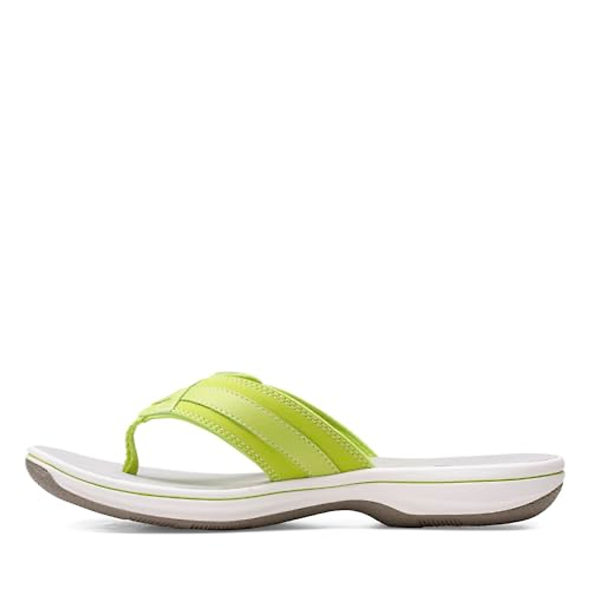 Clarks womens Breeze Sea Flip Flop, Lime Synthetic, 5 US