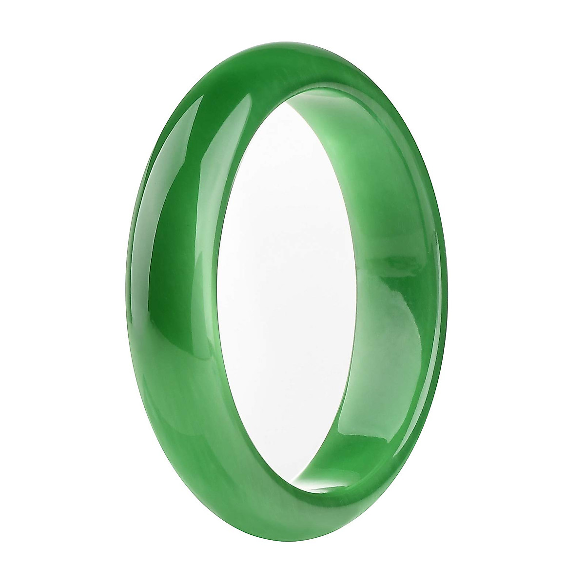 XiskCan Jade Bangle Bracelet for Women, Good Luck Gifts with Jewelry Box, OPA-G, 60-61mm