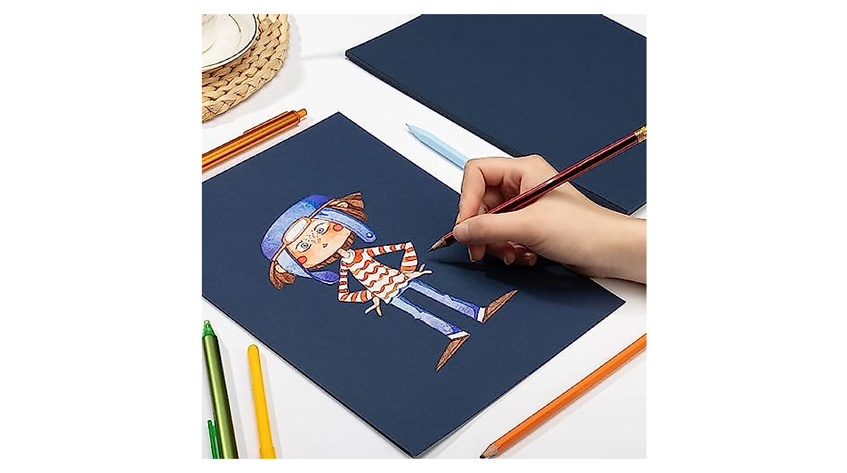 Premium Navy Blue Cardstock - 50 Sheets for DIY & Crafts