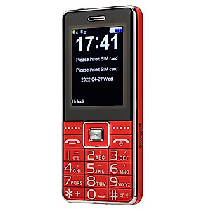 G600 Unlocked Cell Phone for Senior, 2G GSM Unlocked Mobile Phone, 6800mah, Dual SIM Senior Phone Unlocked with Big Button Loud Voice (Red)