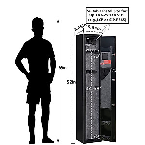 KAER 2-Gun Safes for Home Rifle and Pistols Electronic Gun Security Cabinet Quick Access Gun Rifle Gun Security Cabinet Safes Gun Cabinet for Shotguns with Built-in Removable Storage Shelf-1.73