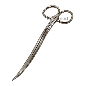 Applique Scissors 5" With Duckbill Edge Shaped Paddle Machine Embroidery Double Curved Scissors 6" For Art,Crafting, Fabric,Needlework Embroidery (Curved Embroidery Scissors 6"+ Applique scissors 5")