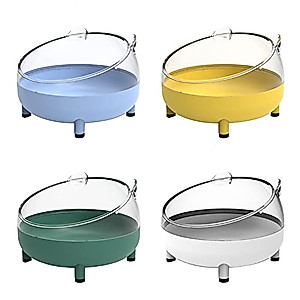 elegantstunning Hamster Transparent Bathing Tub Detachable Anti-Splash Large Space Bathroom Sand Nest Pet Supplies [Blue]