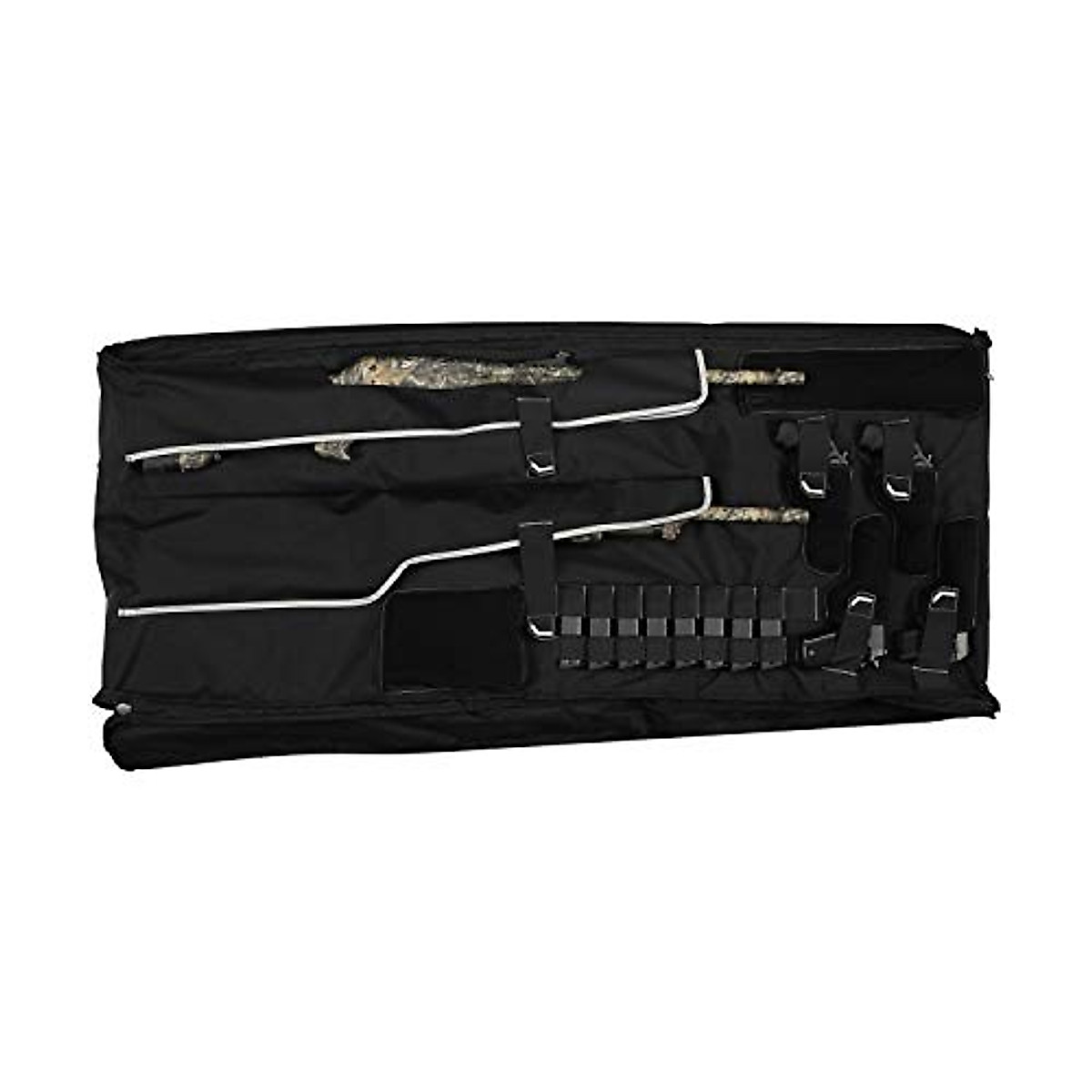 Allen Company Gun Case Hanging Garment, Hanging Closet, Gun Storage System for Closet, Black, Storage for 4 Handguns, 2 Long Guns, 8 Magazines and Extras, Locking Zippers, Black, One Size