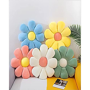 Suriana Flower-Shaped Floor Pillow Chair Back Cushion Office Sedentary Tatami Car Butt Cushion Yellow 40CM