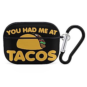 Sedoied You Had Me at Taco All Over Printed Case for AirPods Pro Cover Earbuds Headset Storage Bag Protective Cute, black, One Size (Sedoied)