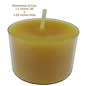 Beeswax Candle Works, 8-Hour Tea Lights (Pack of 18) 100% USA Beeswax