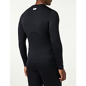 Under Armour Men's Armour HeatGear Compression Long-Sleeve T-Shirt , Black (001)/White, Small