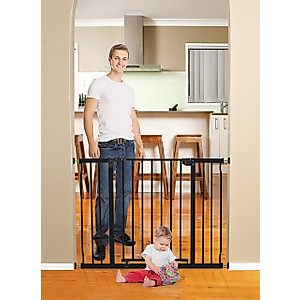 Dreambaby Liberty Security Baby Safety Gate - with Smart Stay Open Feature - Fits Openings 39-42 inches Wide - Black - Model L920BB