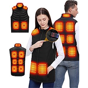 MBVOICO Heated Vest for Women Men - Electric Warming Vest with 11 Heat Zones Unisex Heating Clothing (Medium)