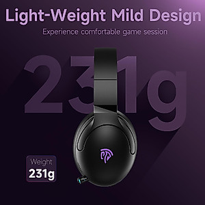 EasySMX Gaming Headphone, Wireless Gaming Headset with Microphone for PS5/PS4/Switch, 2.4GHz and Bluetooth 5.3 Gaming Headset with Microphone for Smart Phone, Laptop, Computer, Steamdeck