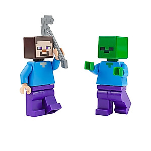 LEGO Minecraft Combo Pack - Steve, Alex, and Zombie Minifigures, 11 pcs