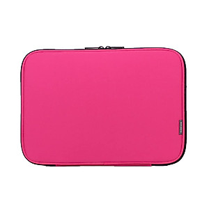 Inntzone Laptop Sleeve 13.3 Inch Foldable Slim Case Lightweight Bag Notebook Computer Carrying Flip Cover (Pink)