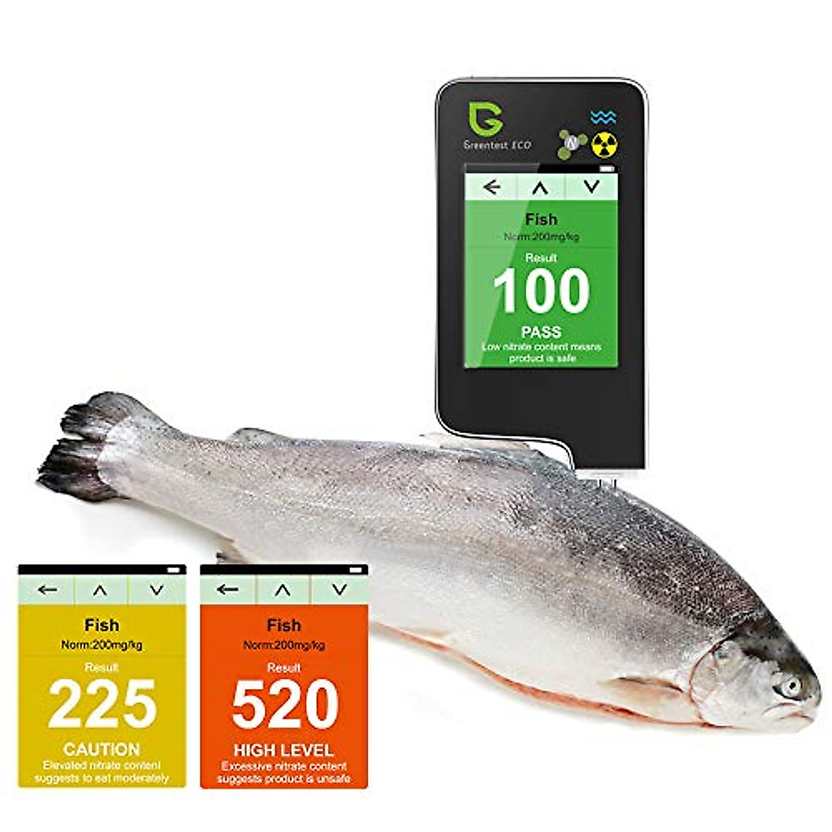 6 in 1 Greentest eco 5 Digital Food Nitrate Tester, High Accuracy Radiation Detector Geiger Counter Water Quality Meter TDS Hardness PPM Analyzer Dosimeter for Vegetable, Fruit, Meat, Fish, Water