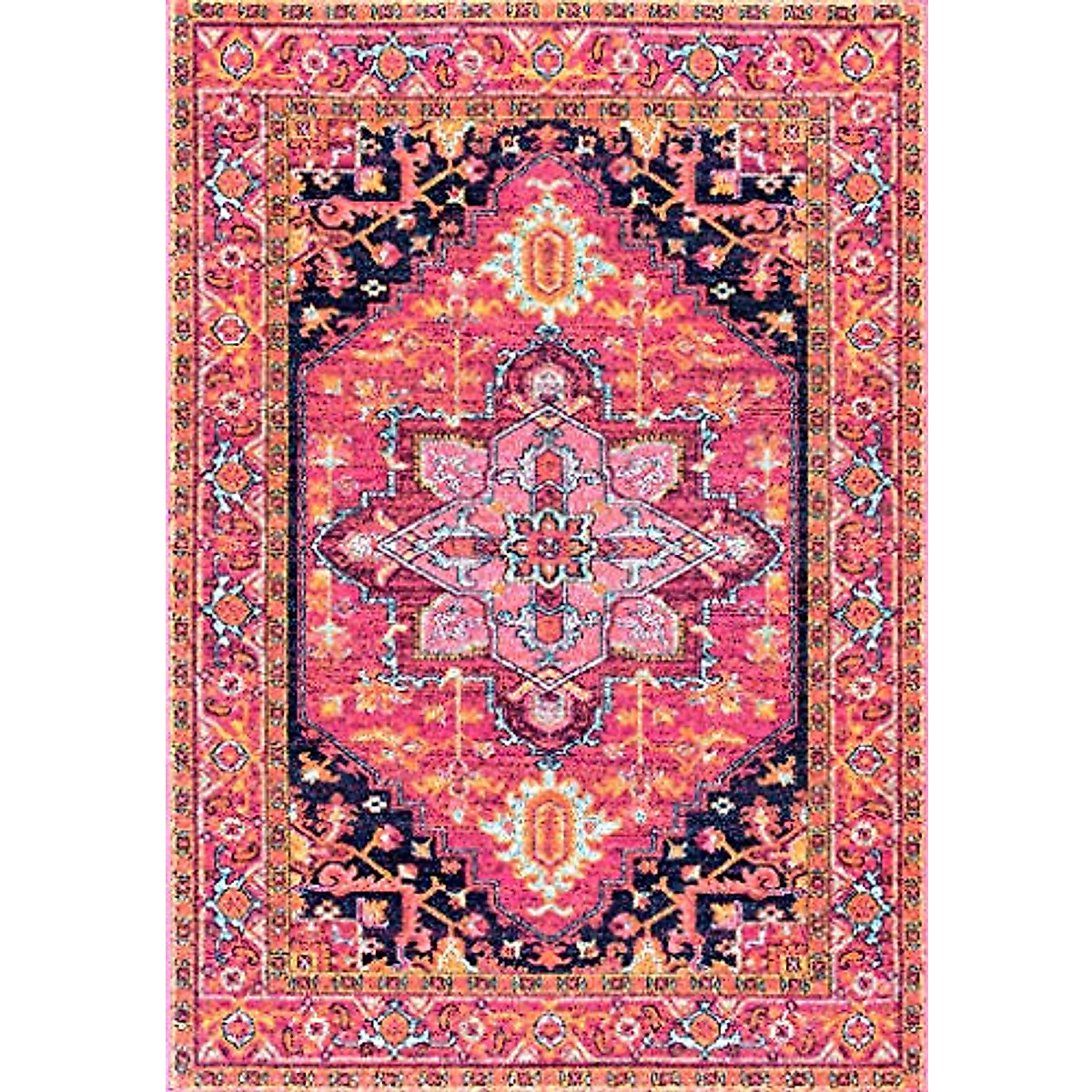 nuLOOM Jaclyn Bohemian Medallion Area Rug, 5' x 7' 5", Pink