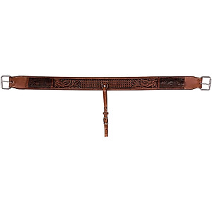 WEMBILS Equitack Western Horse Saddle Back Cinch Flank Strap Rear Girth Leather Buckskin Billet Keeper (Leather, 40 inches)