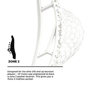 Epoch iD Jr. Complete Youth Lacrosse Stick for U14, 27", Stiff-Flex iQ3, White & Black