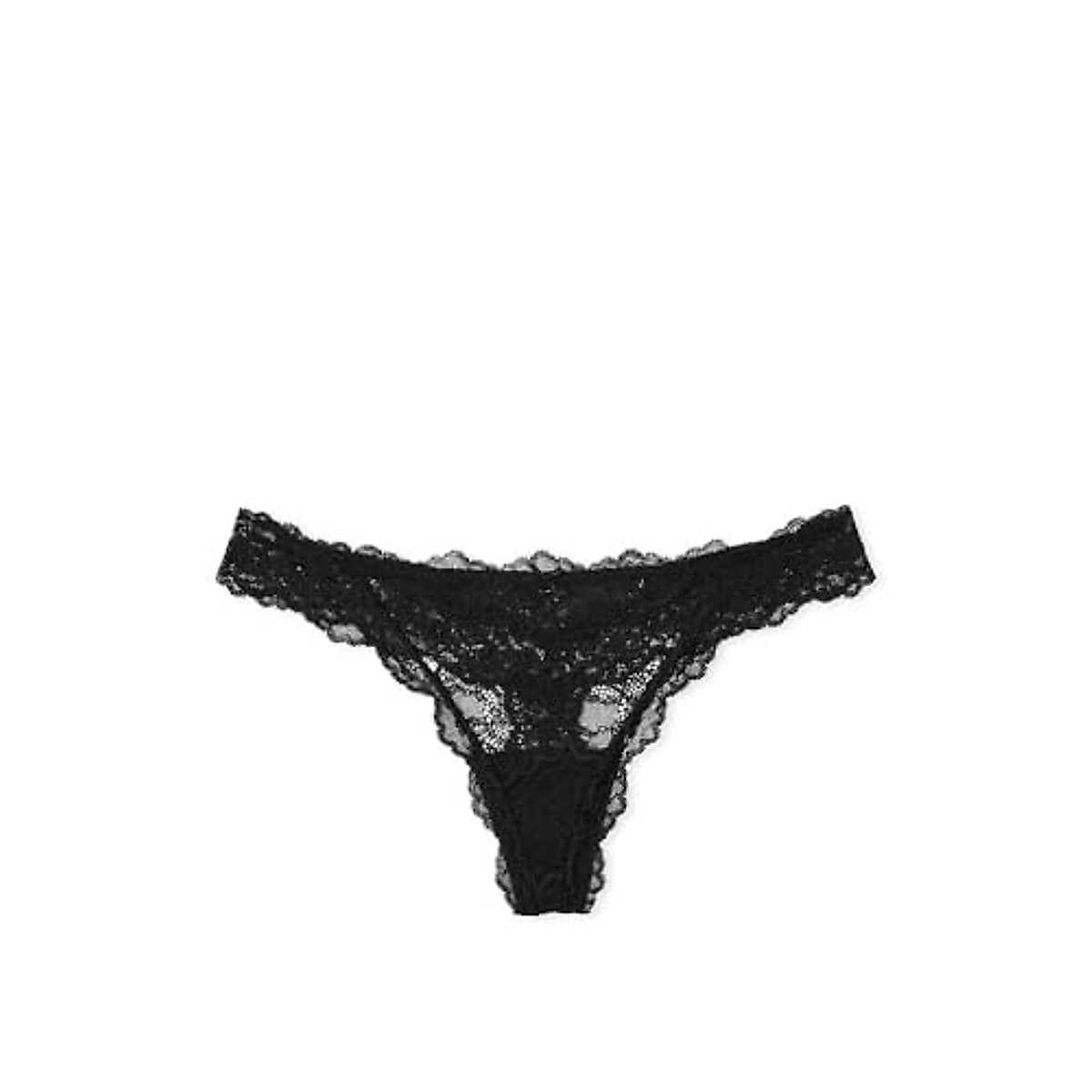 Victoria's Secret Dream Angels Lace Thong Panty, Underwear for Women, Black (M)